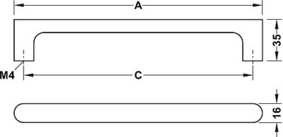 D Shape Wood Handle Oak Natural Lacquered